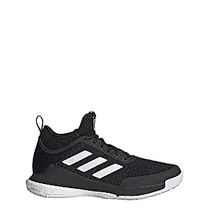 adidas Women's Crazyflight Mid Volleyball Shoe, Black/White/Black, 9.5