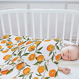 Tudomro Baby Blanket for Toddler Soft Orange Cotton Receiving Blanket Orange Baby Blanket Large Orange Baby Blanket Bathing Towel for Unisex Toddler Girl Boy Infant Newborn, 30 x 40 Inches