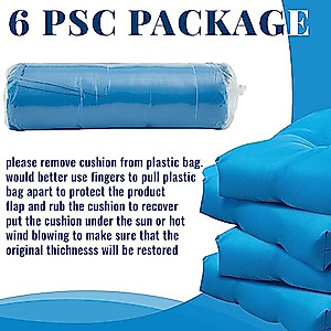 Marsui 6 Pcs Outdoor Indoor Seat and Back Chair Cushions Tufted Pillow All Weather Seasonal Replacement Cushions with Ties Patio Furniture Cushions Outdoor Furniture (Blue)