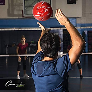 Champion Sports Training Volleyball, Size 8, Indoor and Outdoor, with Soft, Hand-Sewn Nylon Panels - Lightweight Volleyballs for Practicing, Recreation - Premium Volleyball Equipment and Gear - Set