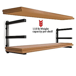 CLEAR STYLE Lumber Storage Rack and Wood Organizer Heavy Duty Metal Rack with 3-Level Wall Mount Levels up to 360LBS Perfect for Garage Storage 1 Pack