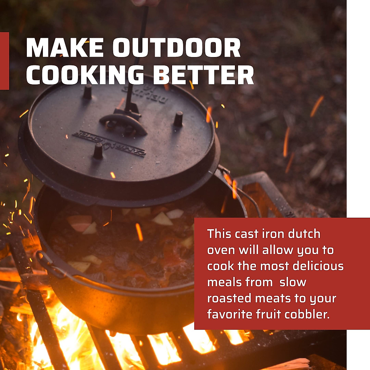 9 1/3 Qt Seasoned Cast Iron Camp Oven