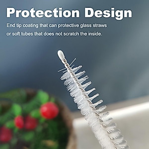 Straw Cleaner Brush for Stanley, 6Pcs Reusable Extra Long Straw Cleaner for 40/30/20 oz Stanley Mug, 10mm Wide Drinking Straw Cleaning Brush for Sippy Cup, Water Bottle and Tubes