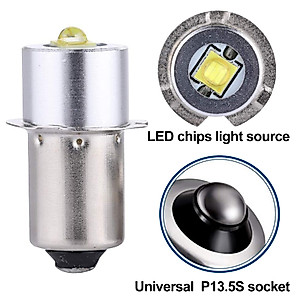 TRLIFE Maglight LED Bulb, Maglight Bulb Replacement for 3-16 C&D Cells Flashlight, 3W Maglight LED Converter Replacement Bulbs for 4V 5V 6V 12V 18V Maglight Flashlight(2 Pack)