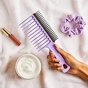 Tangle Teezer The Wide Tooth Comb for Curly Hair, Double-Sided Detangling Comb for All Hair Types, Wet and Dry Detangling, Lilac