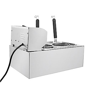 2 Hole Noodle Cooking Machine,deep Fryer with Basket,1500W Freidora De Aceite,Detachable Large Capacity Stainless Steel Countertop Electric Oil Fryer with Temperature Control for Restaurant Or Home