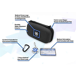 Casematix Compact Insulated Asthma Inhaler Travel Bag Case Compatible with Chamber Inhaler Spacer, Masks and More - Does Not Fit Spacers Longer Than 6.25 inches, Includes CASE ONLY