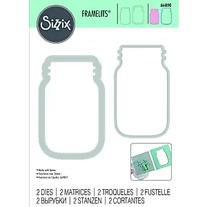 Sizzix Framelits Die 664890 Jar Set 2 Pack, Multicolor