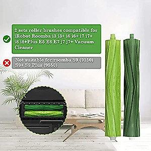 2 Set Replacement Rubber Roller Brushes Compatible for iRobot Roomba e i and j Series i3 i3+ i6+ i7 i7+ i8+ Plus E5 E6 E7 j7 (7150) j7+ (7550) Vacuum Cleaner Accessories