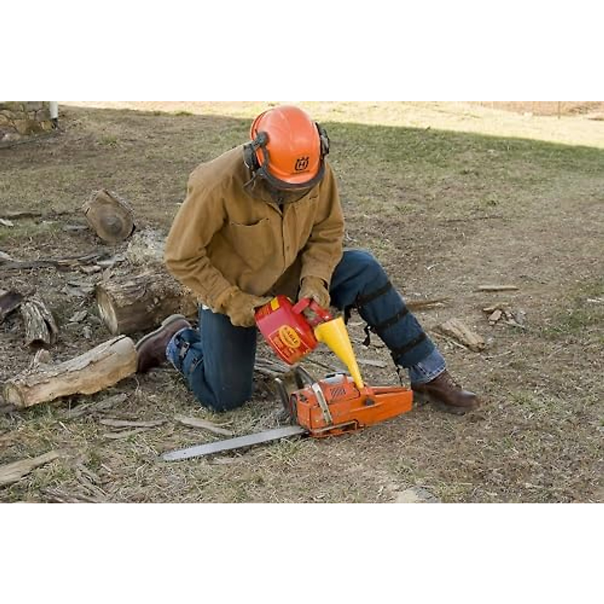 Eagle Plastic Funnel for Type I Metal Safety Cans, 5"x 7"x 12", Made of Chemically Resistant High-Density Polyethylene, Yellow, Made in The USA, F15FUN