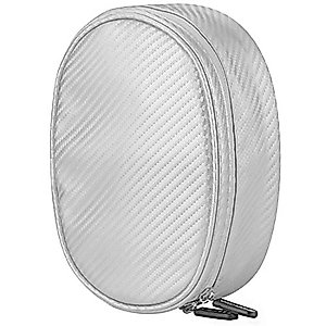 Geekria Headphone Pouch Compatible with Beats Studio Pro, Studio 3, Studio, Solo 3, Solo 2, Solo HD Case, Replacement Protective Travel Carrying Bag with Cable Storage (Silver)