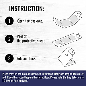 Clothing Moth Traps with Pheromones 6-Pack - Clothes Moth Trap with Lure for Closets & Wardrobes, Carpet and Fabric Moth, Wool Moths Traps Indoor Moth Treatment & Prevention