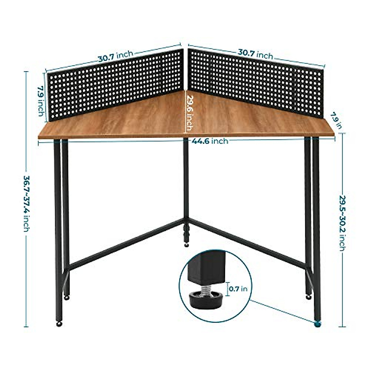 SAYGOER Computer Desk Industrial Corner Table for Small Spaces Home Office Workstation Study Writing Desk, Walnut Oak