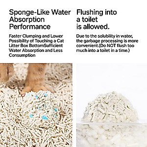 pidan Tofu Cat Litter Clumping,Flushable,Ultra Absorbent and Fast Drying, 100% Natural Ingredients Litter,Solubility in Water,Really Dust-Free,Less Scattering (5.3lb×1bag)