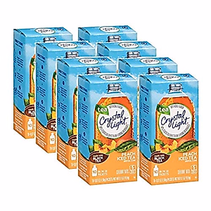 Crystal Light On-the-Go, Peach Iced Tea Drink Mix, 10 CT (Pack of 8)