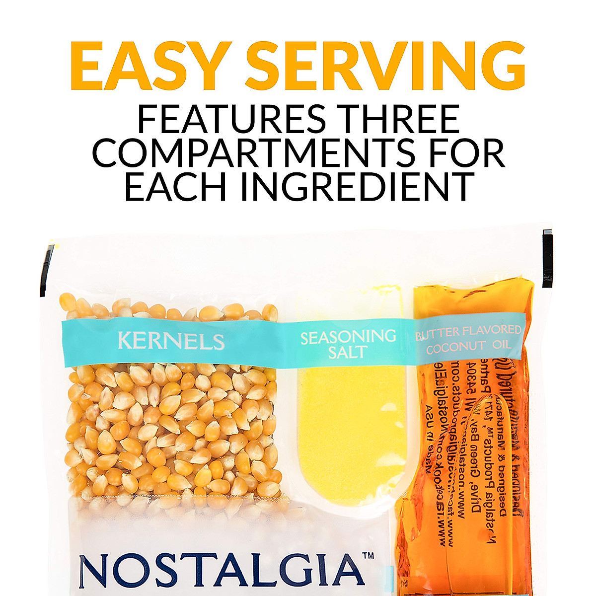 Nostalgia KPP424 Best Tasting Premium 4-Ounce Popcorn, Oil & Seasoning Salt All-In-One Packs - 4 Ounce (Pack of 24)