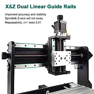 All-Metal CNC Router Machine 3020-Evo, AnoleX X&Z-axis Dual Steel Guide Rails CNC Router Kit with 300W Spindle, Limit Switches & Emergency-Stop for Metal Wood Acrylic MDF Carving Cutting