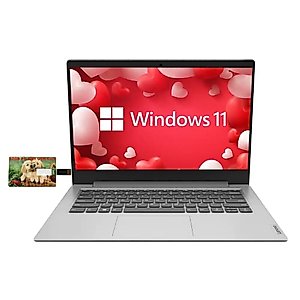 Lenovo IdeaPad 1 Laptop, 14" HD Anti-Glare Display, Intel Quad-Core Pentium Silver N5030 (Beat i3-1005G1), Intel UHD Graphics, 4GB RAM, 256GB PCIe SSD, 1 Year Microsoft 365, Windows 11 + PCM USB Card