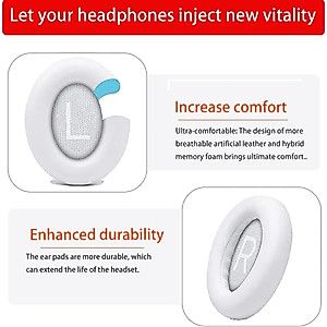 Aiivioll- Replacement Earpads/pad/Pad Set/Ear Cushion Compatible with Bose Soundbar 700 Noise Cancelling Headphones (White)