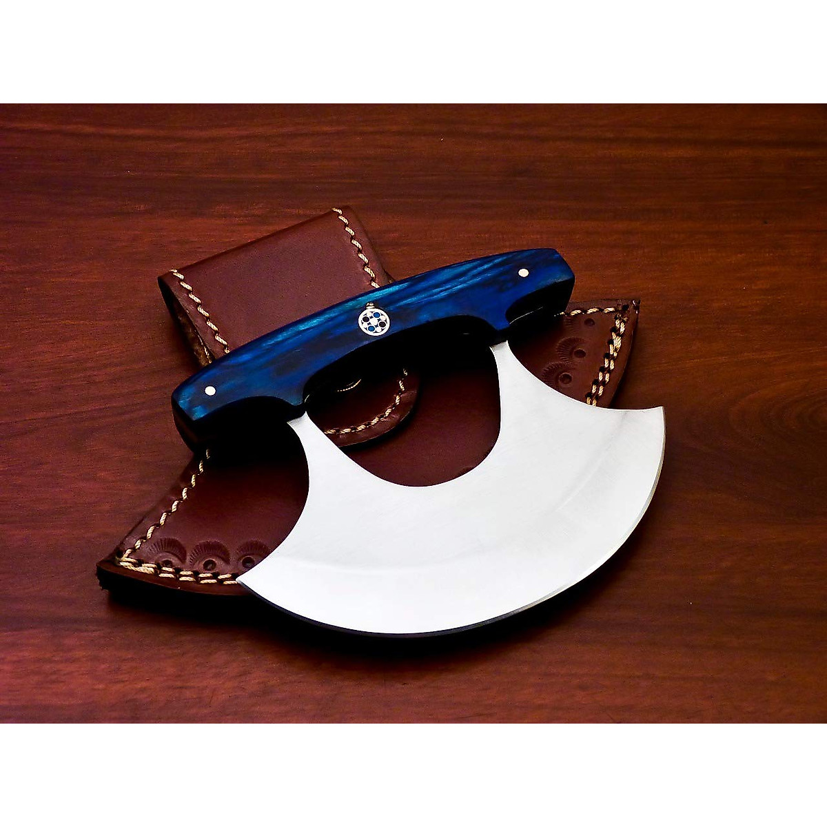 Handmade D2 Steel Chef Kitchen Ulu Knife Heavy Duty D2 Steel Comes With Leather Sheath Full Tang 1085