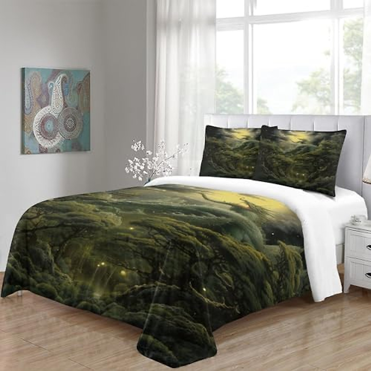 SHEYLE Dragon Bedding Full for Kids Bed Set 3D Duvet Cover with Quilt Cover for Boys Room Decor with Pillowcase Twin（173x218cm）