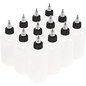 Juvale Boston Round Squeeze Bottles with Twist Caps (8 oz, White, 12 Pack)