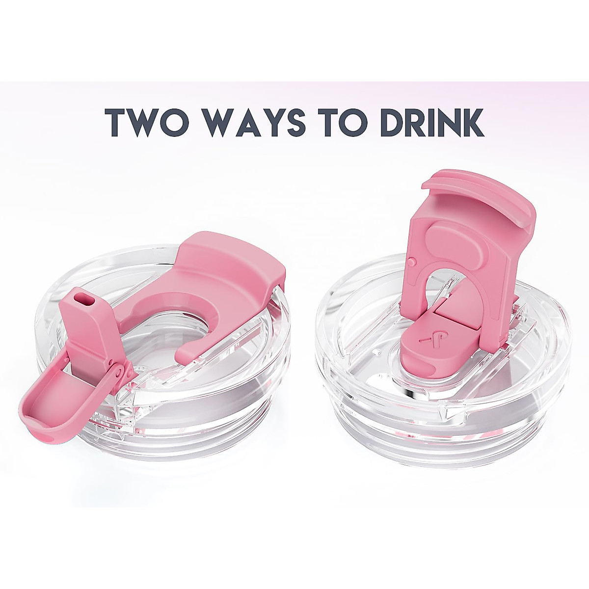 Meoky 50 oz Tumbler with Handle, Stainless Steel Vacuum Insulated Tumbler with Lid and Straw, Keeps Cold for 36 Hours, 100% Leak-proof, BPA-Free (Flamingo)