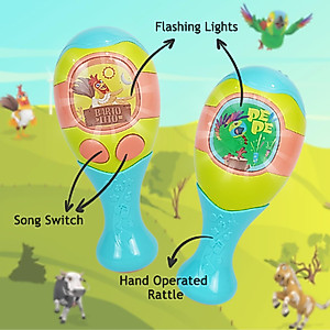 La Granja De Zenon Newborn Toys Bartolito Maracas for Kids with Electric,Egg Shakers Maracas and Baby Rattles 0-6 Months,Musical Instrument for Party Games Baby Party Favors（2PCS）