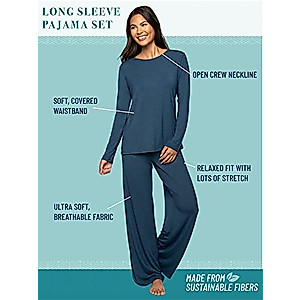 Vanity Fair Women's Beyond Comfort Modal Pajama Set (Short & Long, Long Sleeve-Black, Medium