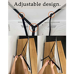OeckuXIY 3 Pack Adjustable TV Safety Straps, No-Drill Anti-Tip Furniture Anchors for Baby Proofing, Flat Screens Fix to Wall,Cabinet,Stand Or Desk, Earthquake Straps