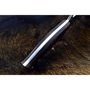 DKONLY-BLADES USA: Custom Handmade D2 Steel Full Tang Hunting Barong Camp Knife with Rose Wood Handle & Leather Sheath (AM46), Brown, Full Size 17.5'' Handle Size 5.5'' Blade Size 12''