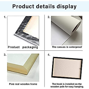 Funny Bathroom Wall Art Dinosaur on Toilet Bathroom Pictures for Wall Animal Dino Bathroom Decor Canvas Print Framed Painting Artwork Bathroom Deocration Signs Ready to Hang 12x16 in