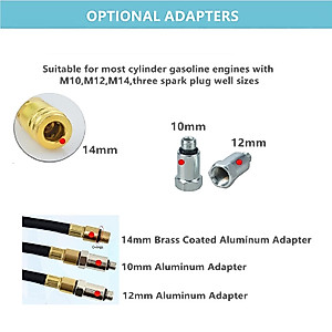 Prokomon Cylinder Leak Down Tester,Gasoline Engine Cylinder Dual Gauge Leakdown Compression Tester kit with 10 12 14mm Spark Plugs on Car Truck Motorcycle