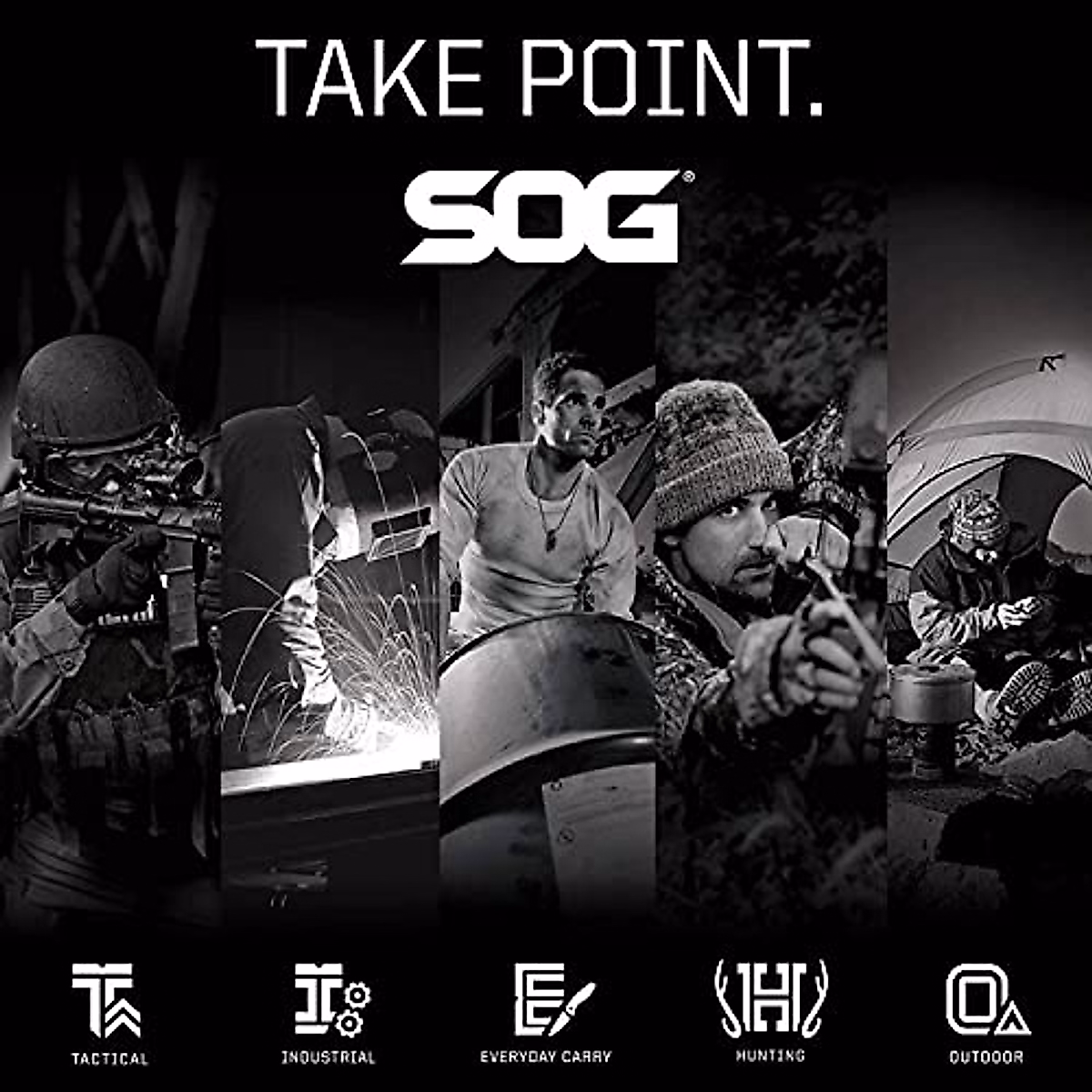 SOG Instinct Mini Small Fixed Blade Knife- 8.75 Inch x 1 Inch x 4 Inch Full Tang Adjustable Clip Belt or Boot Knife with Tactical Knife Sheath and Neck Knife Lanyard (NB1002-CP)