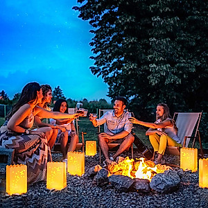 50 PCS Butterfly Luminary Bags & 50 PCS Battery Tea Lights, White Luminary Bags with Flameless Candles, LED Lamp Holiday Gift Flameless LED Tealight for Outdoor Christmas Thanksgiving Decorations