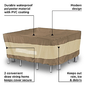 AnyWeather Square Patio Table with Chairs Outdoor Cover, Durable and Waterproof