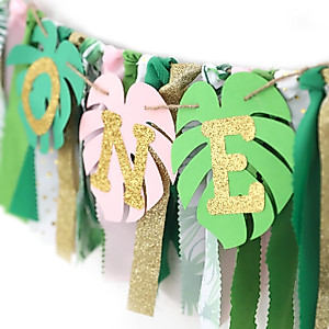 Wild One Banner For 1st Birthday - Wild One Birthday Banner For Photo Booth Props And Backdrop Cake Smash,best Wild One Birthday Decorations For Baby (Pink Safari Highchair Banner)