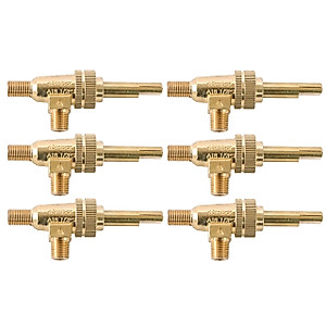 OCS Parts 719221 Range Top Burner Valves with Split Stems | 6-Pack | Compatible Replacement for Vulcan Hart 00-719221 | Garland 1087696 | Dynamic Cooking Systems 13034