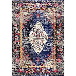 nuLOOM Veronica Vintage Distressed Area Rug, 4' x 6', Navy