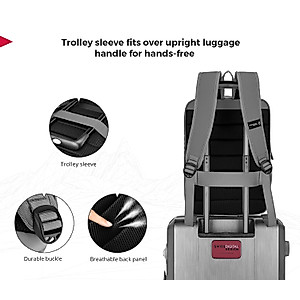 Swissdigital Design Laptop Backpack For Women，College Bookbags With USB Charging Port，Large Capacity Computer Backpacks For Work Business Grey(Katy Rose SD1006F-02)