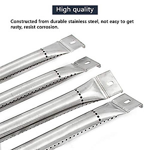 Hongso 15 7/8 Inch Grill Tube Burners Replacement for Charbroil 463268606 463268007 463268008 463248108 466268008 463248208 466248208 463261107 Grill, Stainless Steel, G413-5000-01, 4-Pack, SBE591