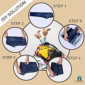 TSS Wardrobe Clothes Organizer For Folded Clothes | Closet Organizers and Storage Baskets with Reinforced Handle | Clothes Drawer Organizers for Jeans, Sweater, Dresses, and T-shirts