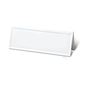 Trainers Warehouse Heavy Duty Premium Set of 30 Dry-Erase Name Cards | Space-Saver (8.75" x 3") 2-Sided Reusable White, Dry-Erase Tent | Set Includes, Name Cards, Markers, Mini-Erasers & Tote