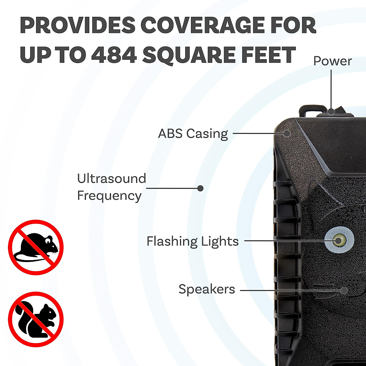 Sunnydaze Ultrasonic Mouse Repellent for Cars with Flashing Lights - Under Hood Mouse Repellent for Indoor or Vehicle Use