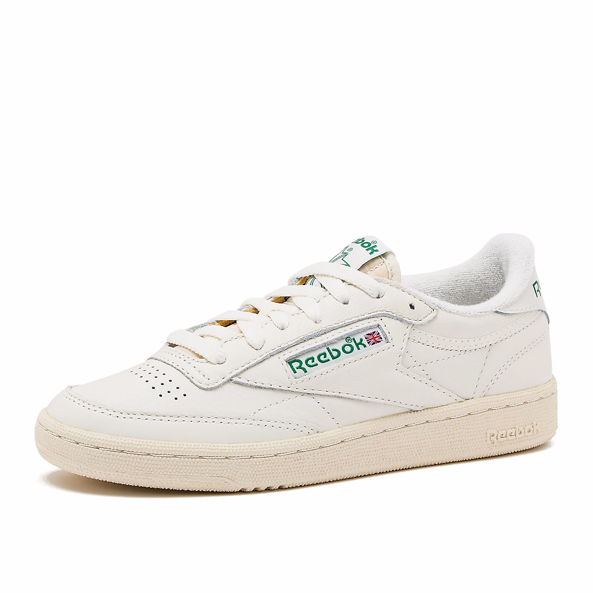 Reebok Club C Vintage Tennis Sneakers for Women, Chalk/Alabaster/Glen Green, 9