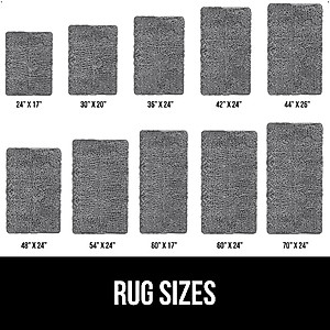 Gorilla Grip Bath Rug 36x24, Thick Soft Absorbent Chenille, Rubber Backing Quick Dry Microfiber Mats, Machine Washable Rugs for Shower Floor, Bathroom Runner Bathmat Accessories Décor, Grey