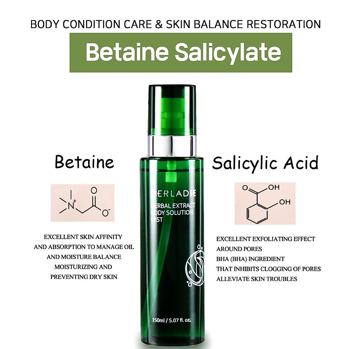 DERLADIE HERBAL EXTRACT BODY SOLUTION MIST 150ml / 5.07 fl.oz