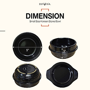 Eutuxia Dolsot Ttukbaegi Stone Bowl with Trivet Tray, Small, Hot Pot for Cooking Soup Stew Jjigae & Any Food, Keep Your Food Hot Until Last Bite, Perfect for Home & Restaurant, Made in Korea