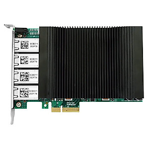 Jeirdus NIC Gigabit - for Intel I350AM4 Chip Quad RJ45 PoE Ethernet Server Converged Network Adapter I350-T4, PCI Express 2.1 x4, Power Over Ethernet, Interface Card