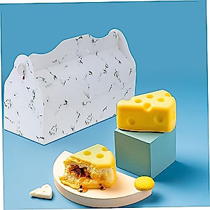 Cabilock 6pcs Packing Boxes Portable Cake Box Cupcake Decorating Donut Boxes Marble Pattern Cake Boxes Cupcakes Containers Paper Cake Boxes Handheld Candy Boxes Cardboard Cupcake Stand Mini